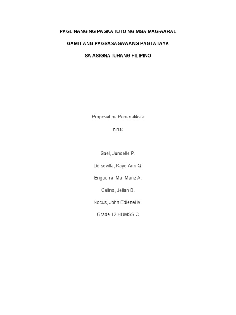 Pagbasa Proposal | PDF