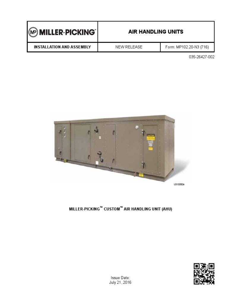 1.1 Iom Miller-Pickingtm Customtm Air Handling Unit (Page 62) | PDF ...