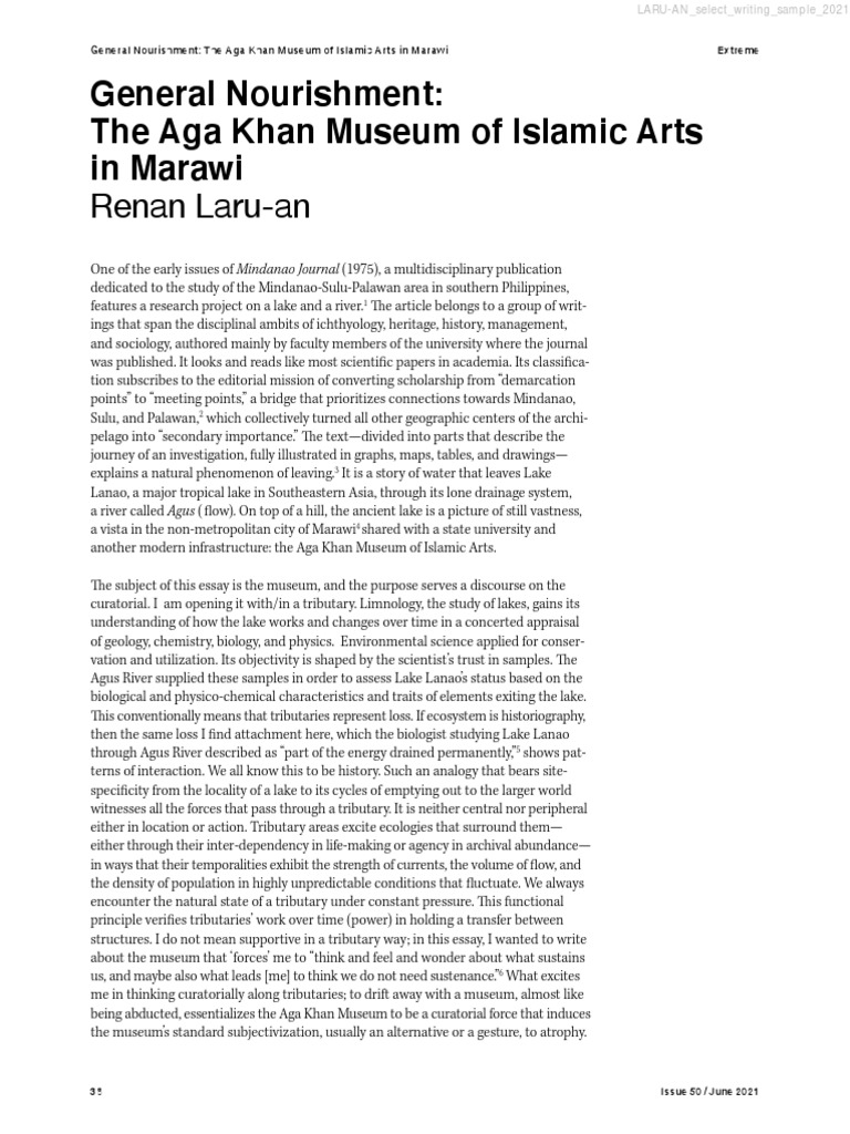 General Nourishment: The Aga Khan Museum of Islamic Arts | PDF | Museum | Philippines