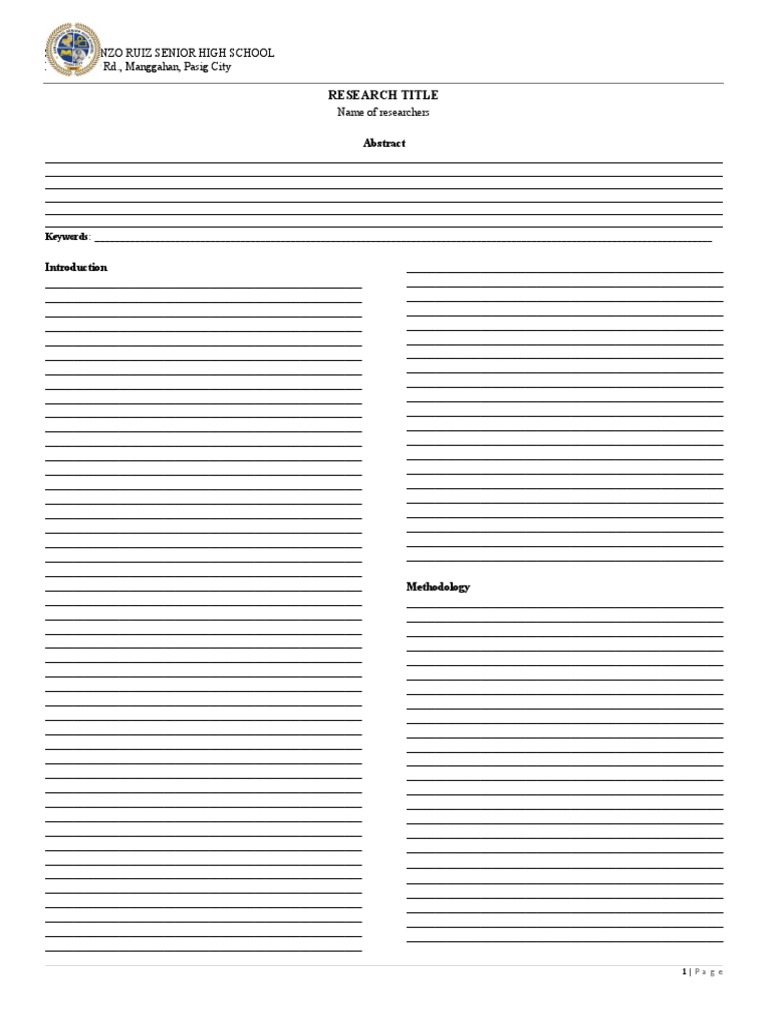 IMRDC Research Format | PDF