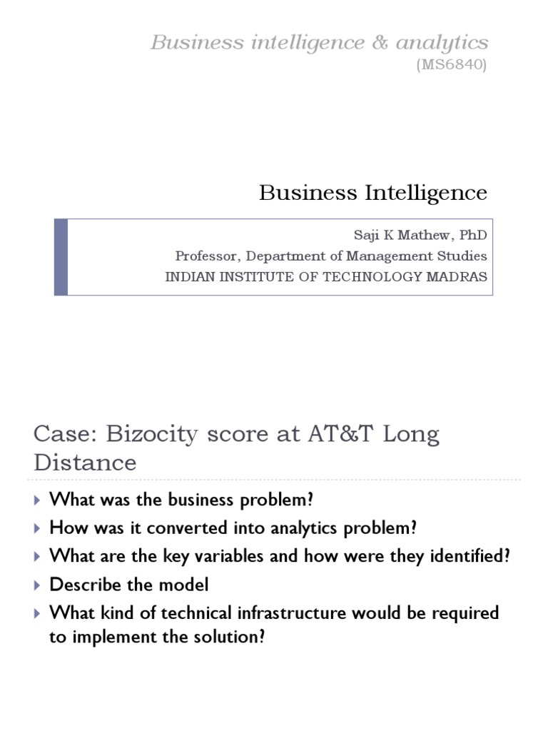 Business Intelligence & Analytics | PDF