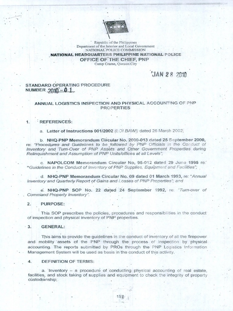 1 SOP 2010-01 Annual Logistics Inspection and Physical Accounting of ...