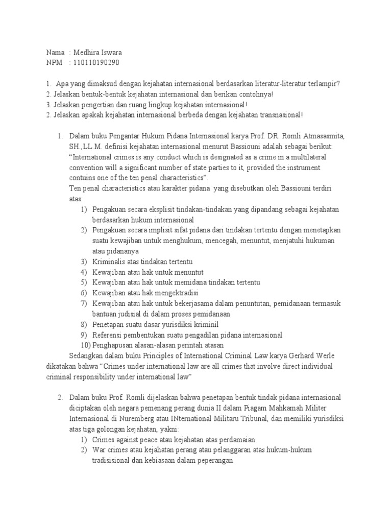 Medhira Iswara Hukum Pidana Internasional | PDF | Ilmu Sosial