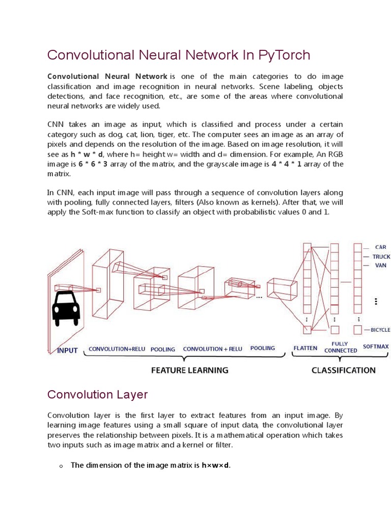 Convolutional Neural Network in Pytorch: Convolution Layer | PDF