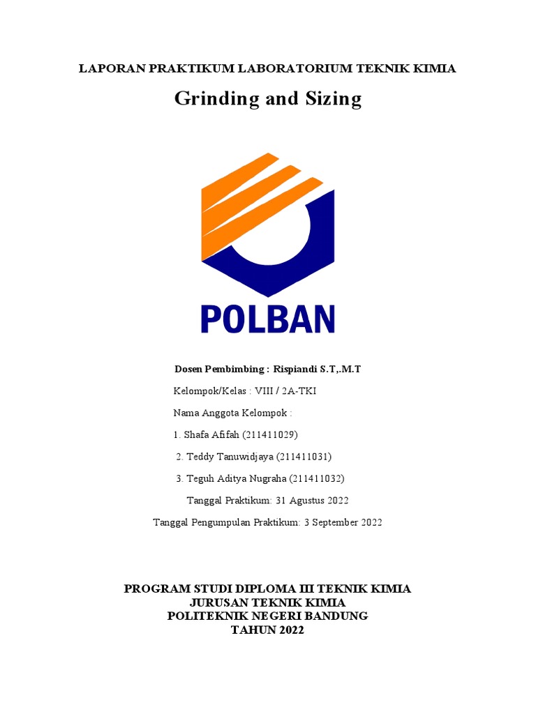 2ATKI-Revisi Laporan-Praktikum-Grinding-Sizing-Kel-8 | PDF