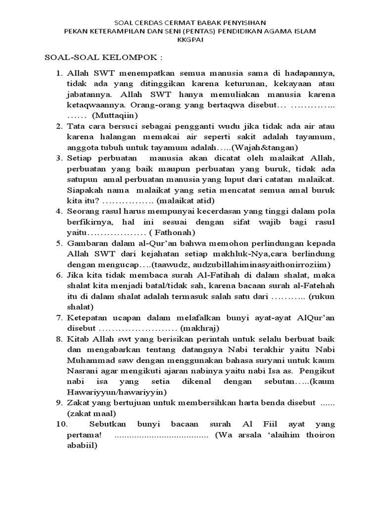 Soal Penyisihan | PDF