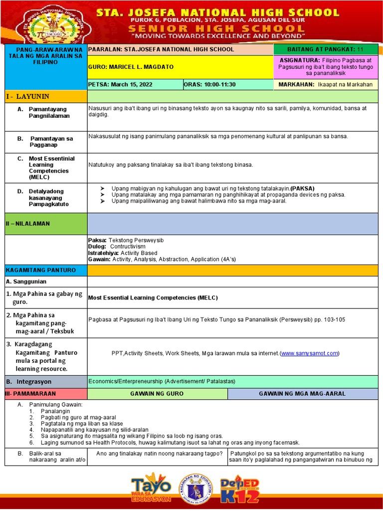 New Lesson Plan Final For COT | PDF