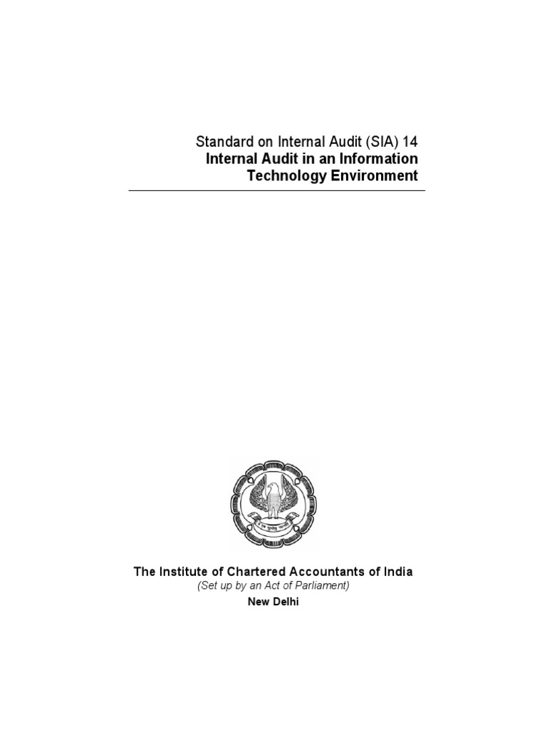 Standard On Internal Audit (SIA) 14 - ICAI | PDF | Financial Audit ...
