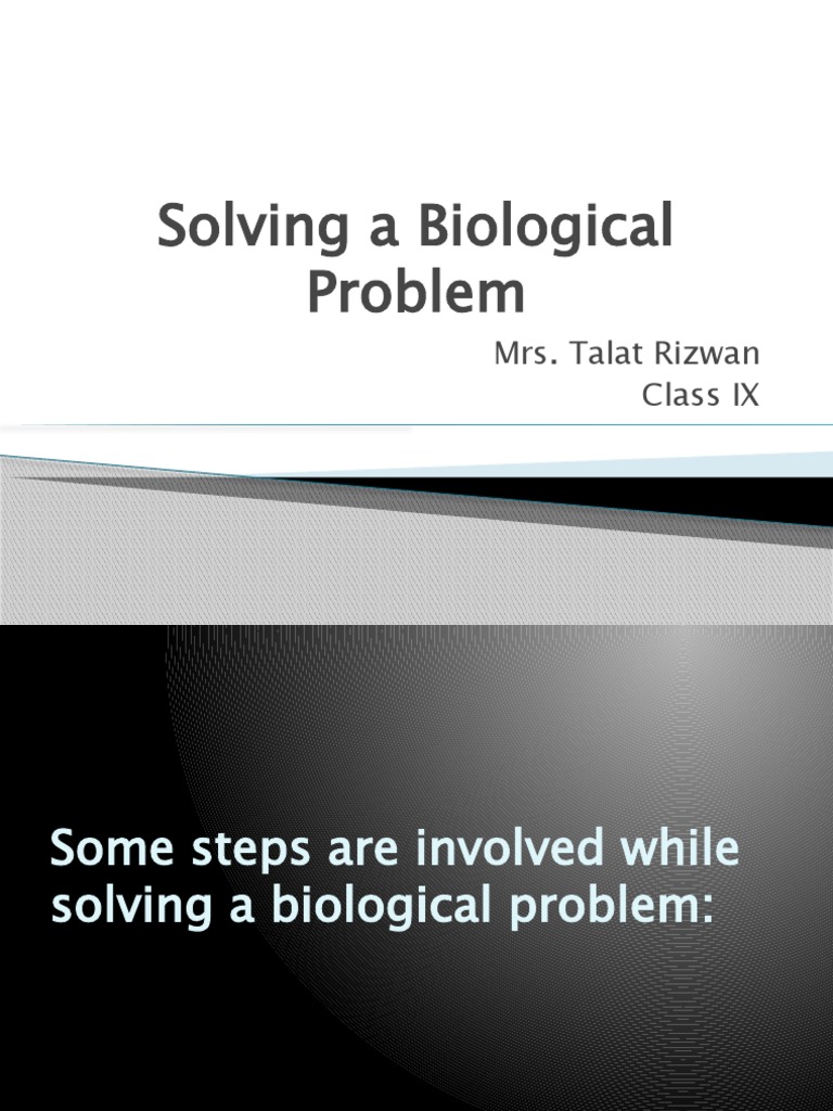 Solving A Biological Problem | PDF