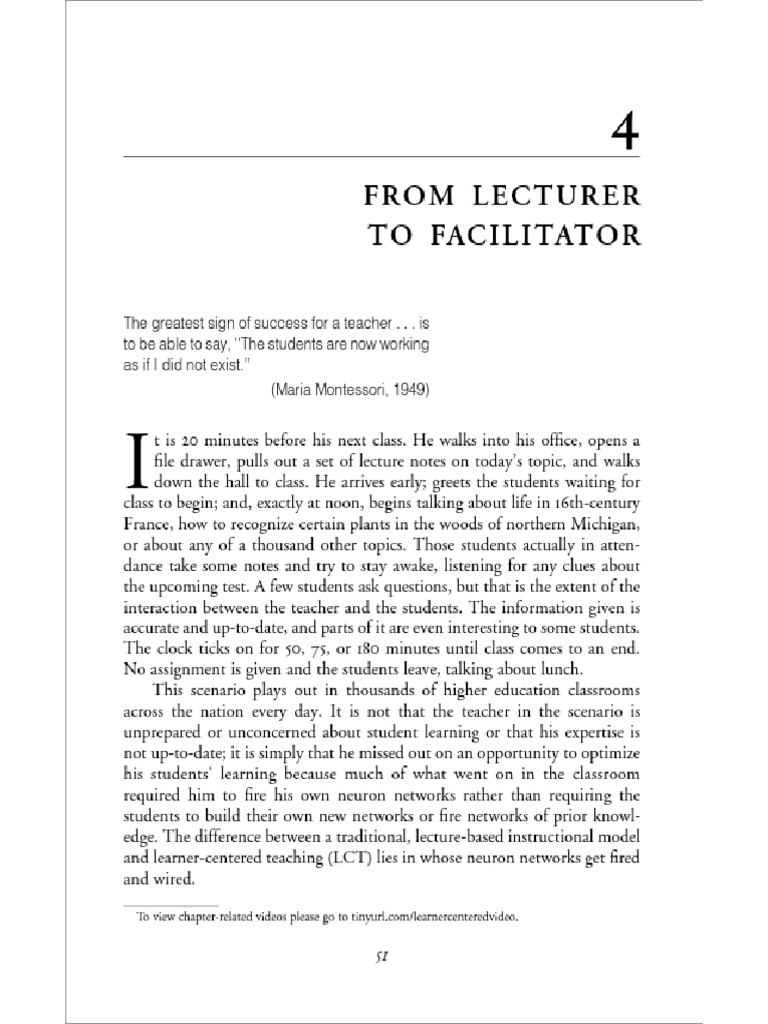 From Lecturer To Facilitator | PDF