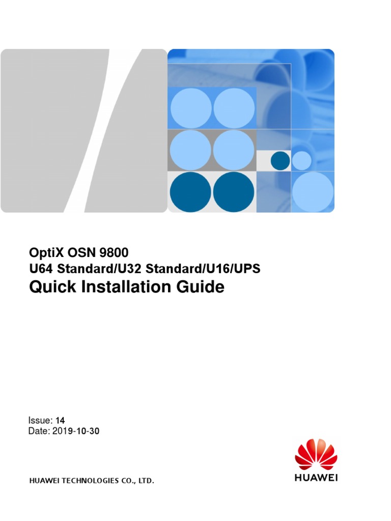 OSN 9800 U64, U32, U16, UPS Installation Guide | PDF | Electrostatic Discharge | Screw