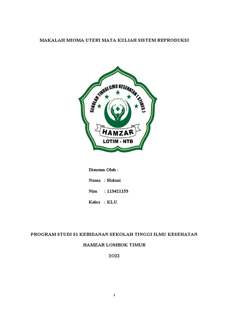 Ridani - Makalah Miomauteri - MK Repro | PDF | Kesehatan Holistik