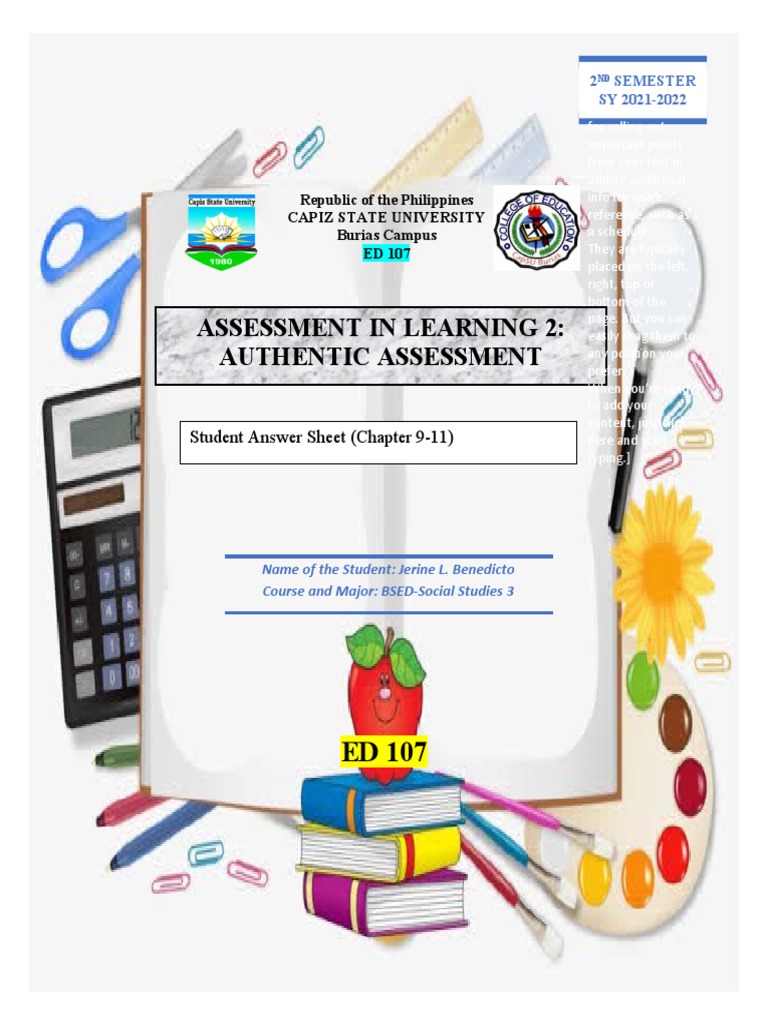 Ed 107 | PDF | Learning | Educational Assessment