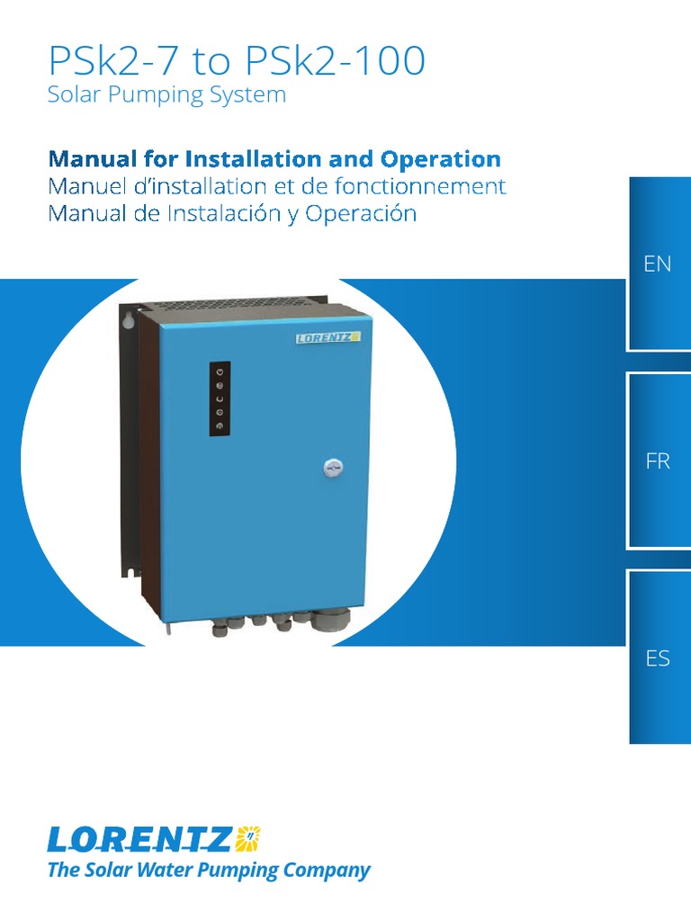 Lorentz Psk2 2016 Manual en Es FR | PDF | Pump | Photovoltaics
