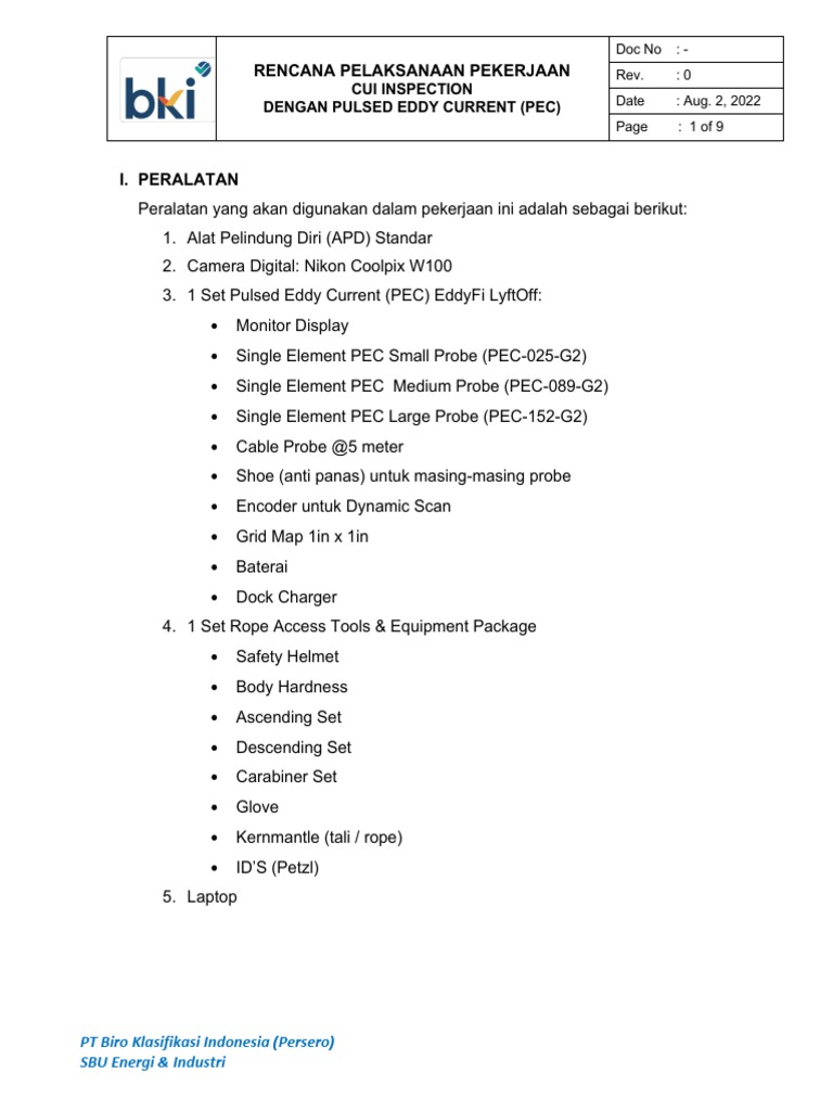 Rencana Pekerjaan - Pec | PDF