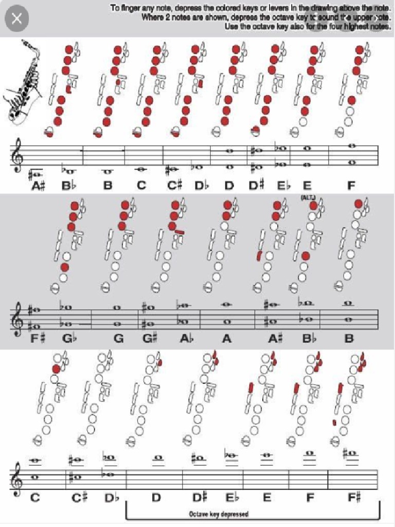 Sax Finger Chart | PDF