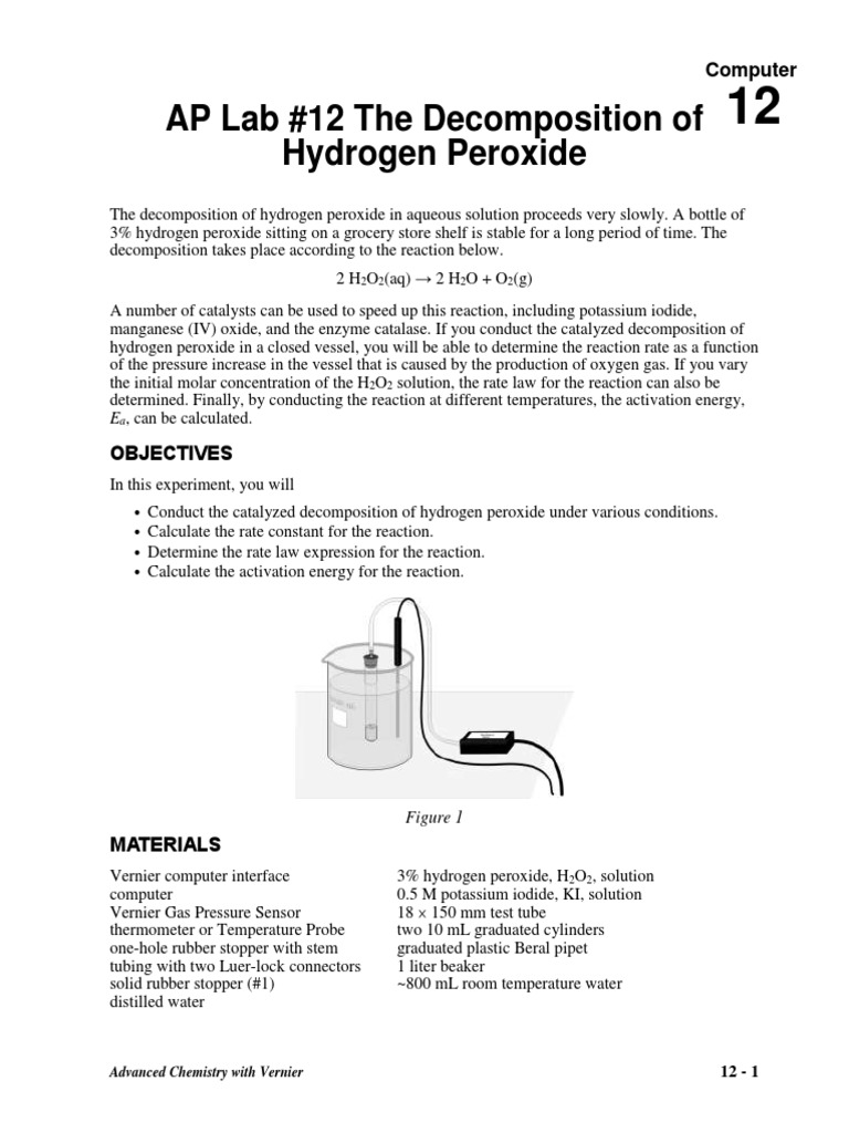 The Decomposition of Hydrogen Peroxide (Computer 12) | PDF | Hydrogen ...