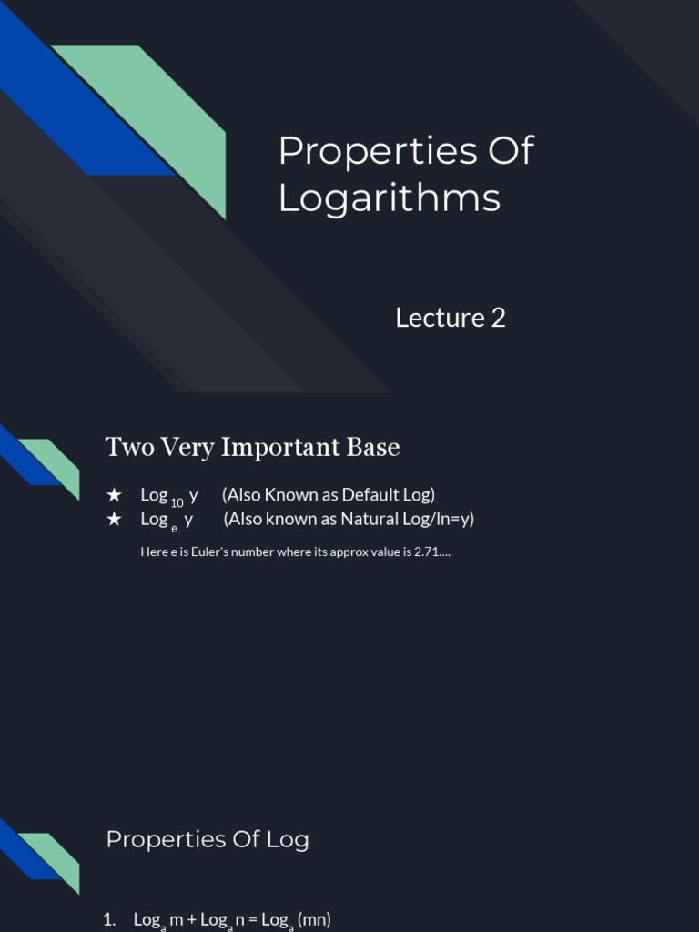 Properties of Logarithms Notes | PDF | Computers