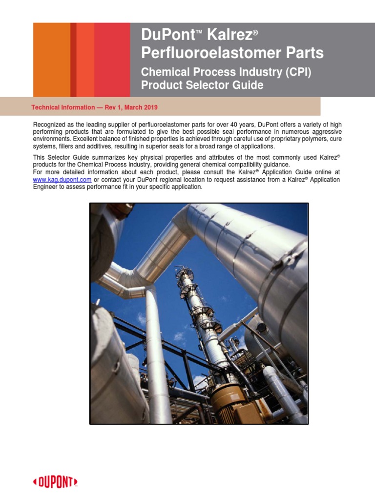 Dupont Kalrez Perfluoroelastomer Parts: Chemical Process Industry (Cpi ...
