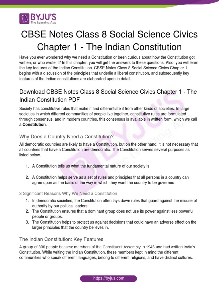 Civics Chapter 1 Notes | PDF | Separation Of Powers | Constitution Civics Chapter 1 Notes | PDF | Separation Of Powers | Constitution
