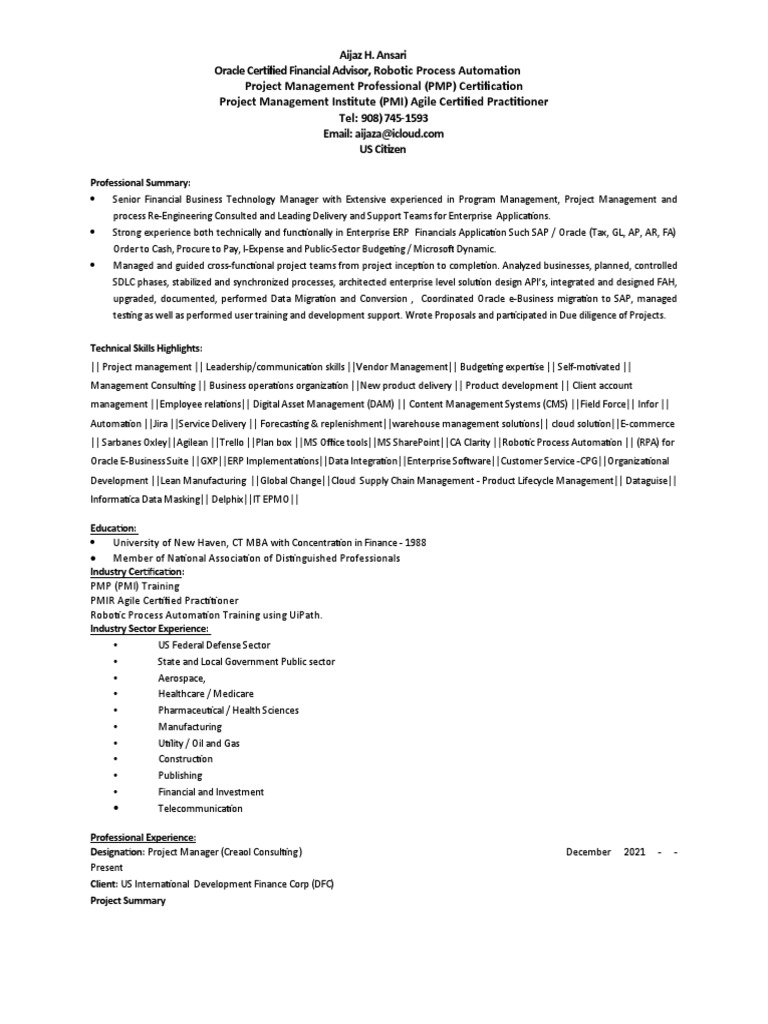 Aijaz PM April - 2020 1 | PDF | Project Management | Enterprise ...