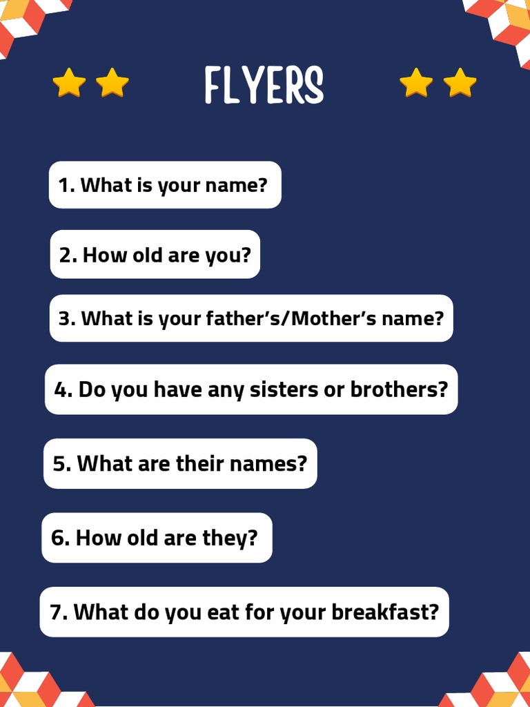 Flyers Speaking Booklet | PDF