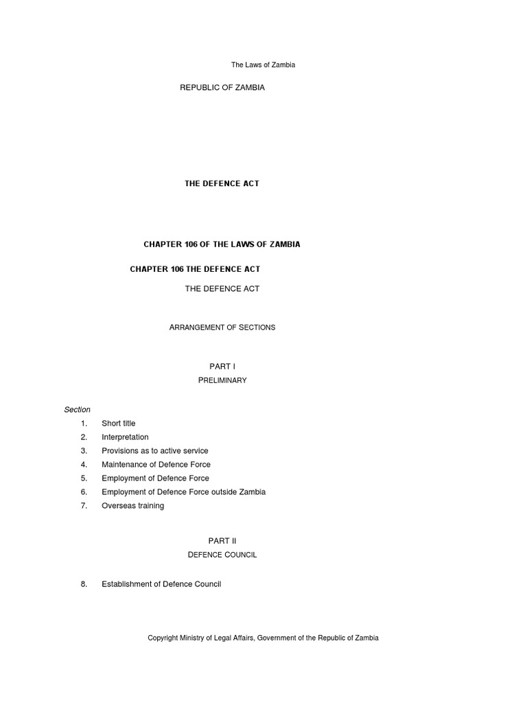 Zambia Defence Act Overview | PDF | Military Justice | Court Martial