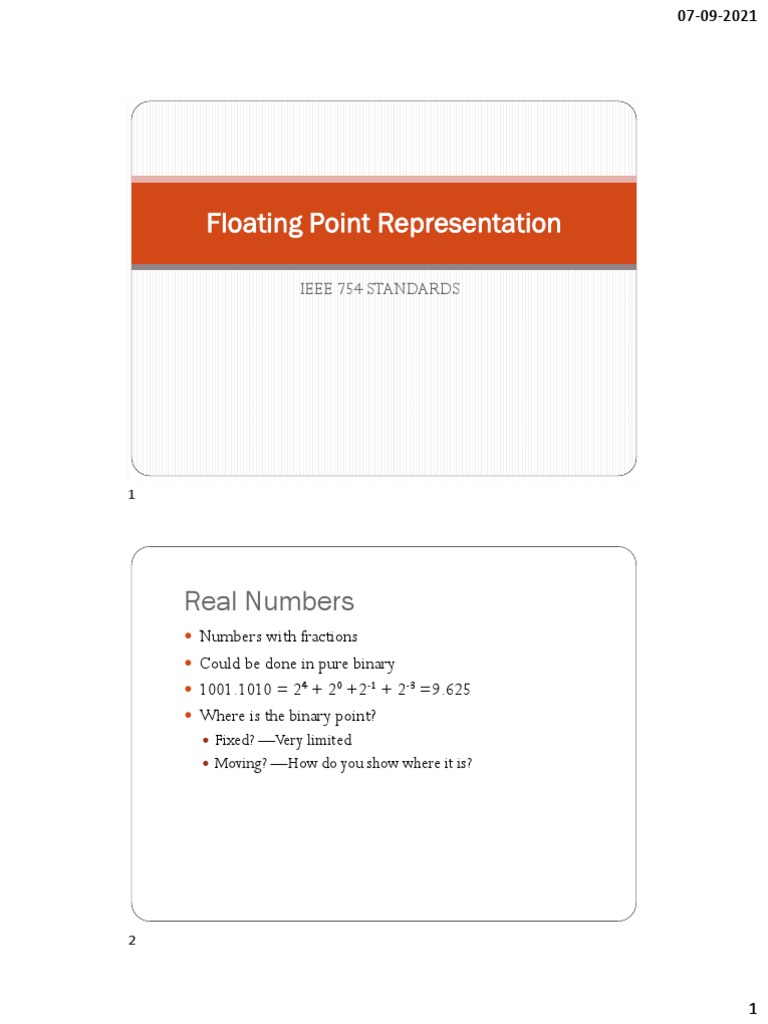 Unit 1 Floating Point Representation Handout Pdf Numbers Theoretical Computer Science