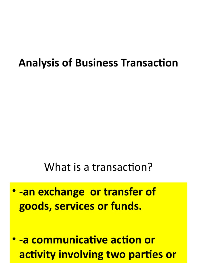 Analysis of Business Transaction | PDF