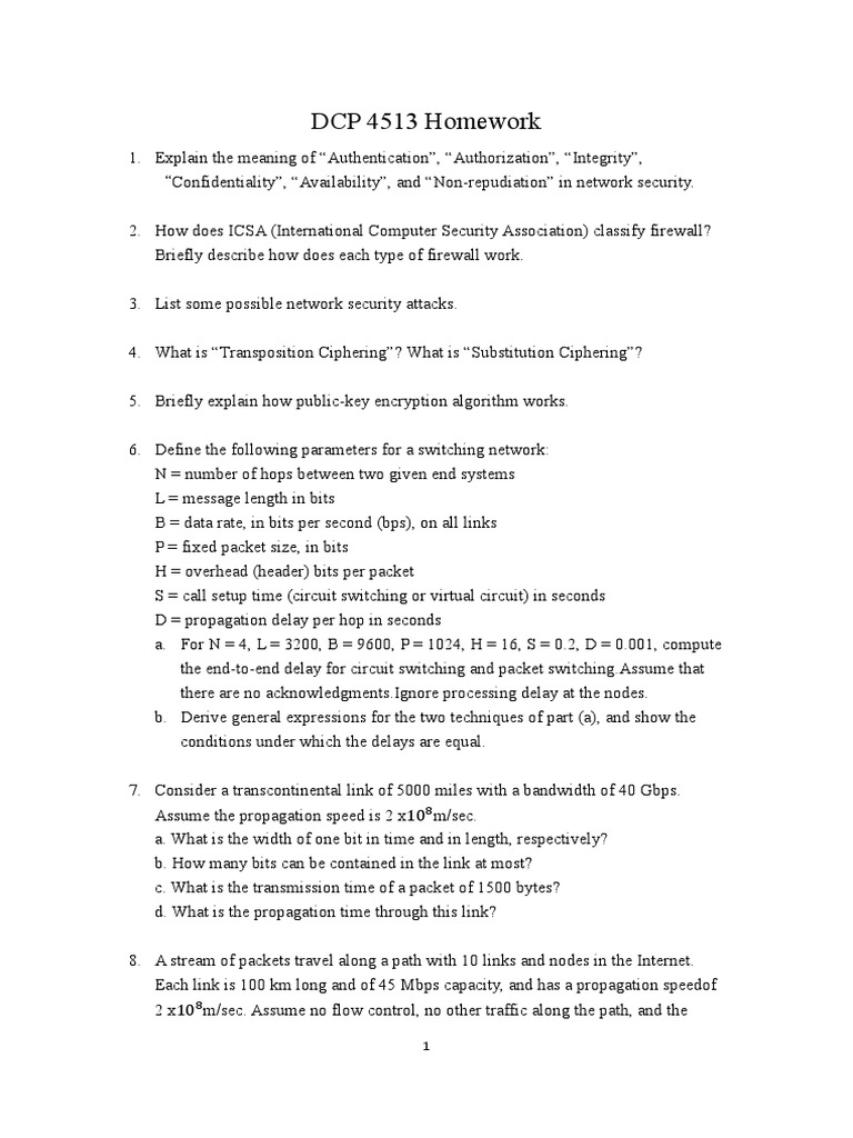 DCP 4513 Homework | PDF