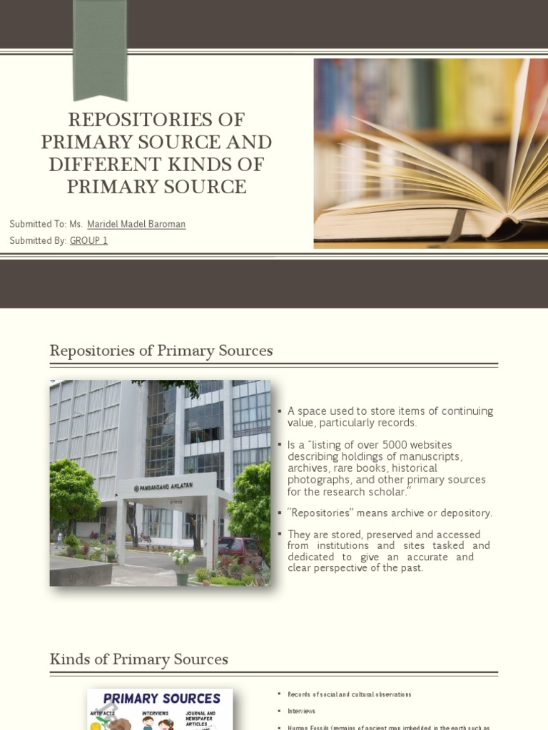 Repositories of Primary Source | PDF | Primary Sources | Digital Library