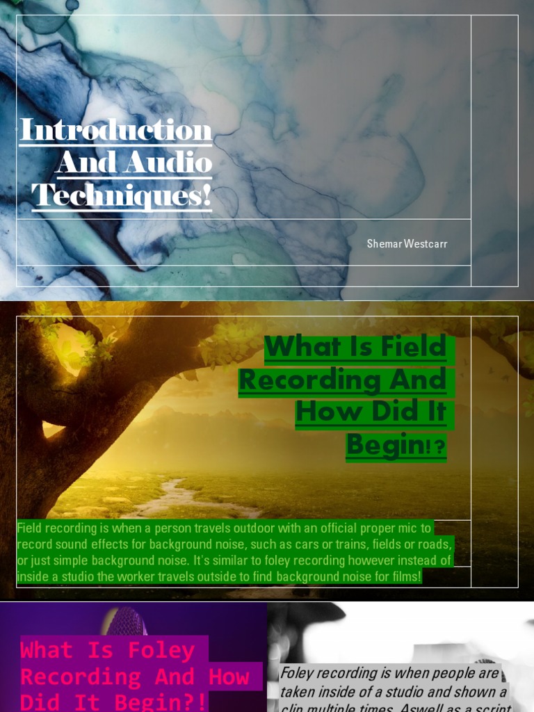 Introduction and Audio Techniques 1 | PDF