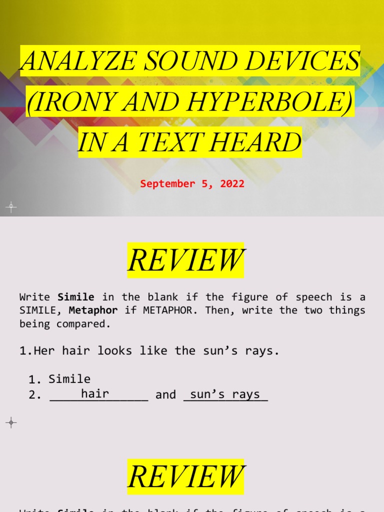 Irony and Hyperbole | PDF | Irony | Metaphor