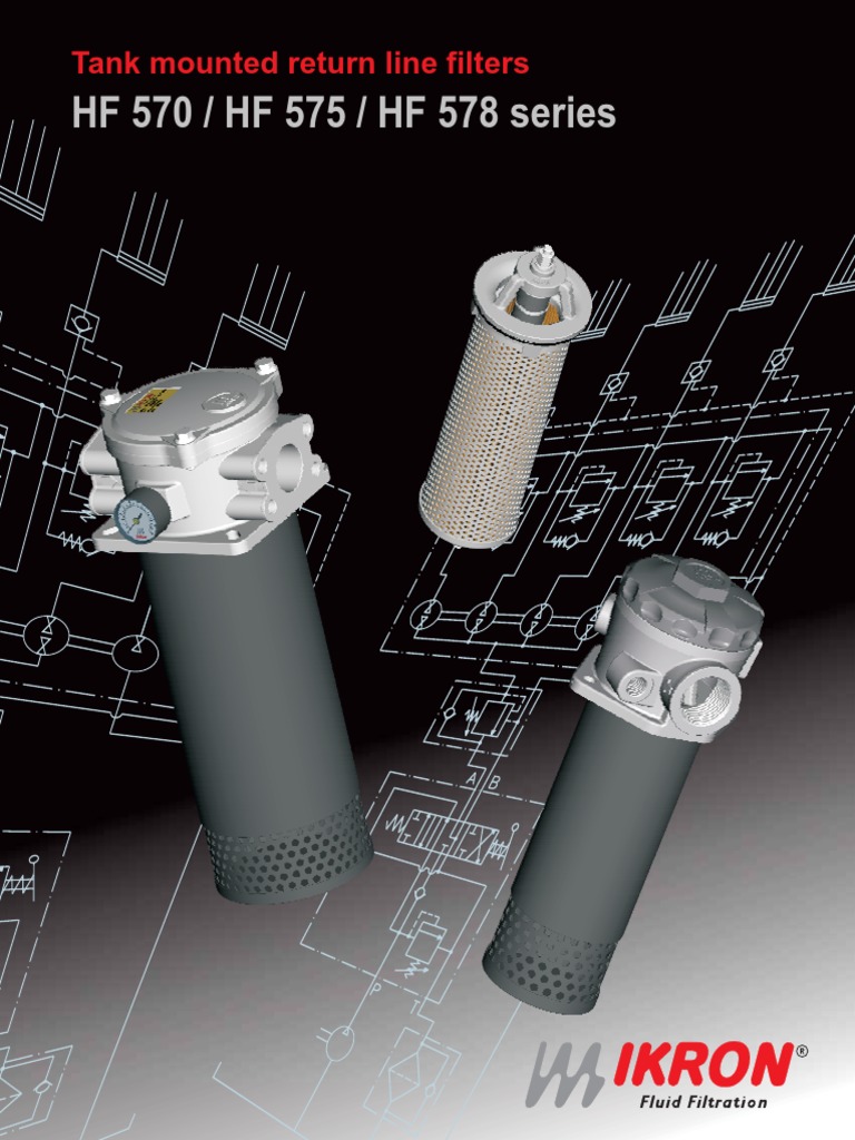 HF 570 / HF 575 / HF 578 Series: Tank Mounted Return Line Filters | PDF | Viscosity | Filtration
