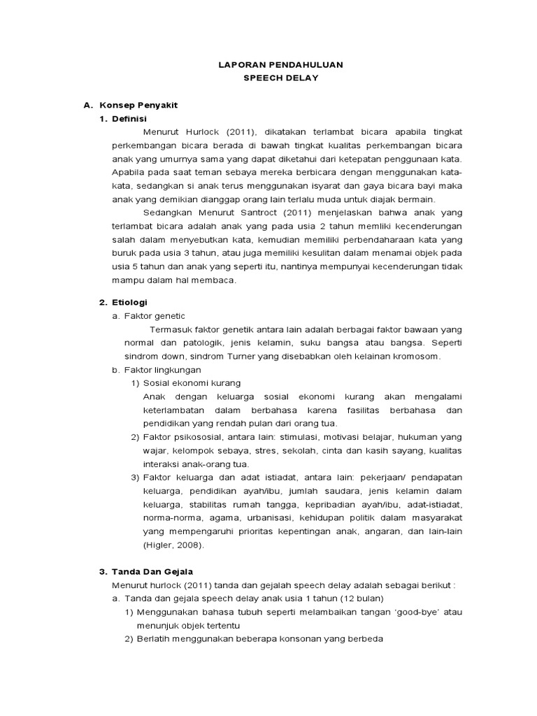 LP Speech Delay | PDF