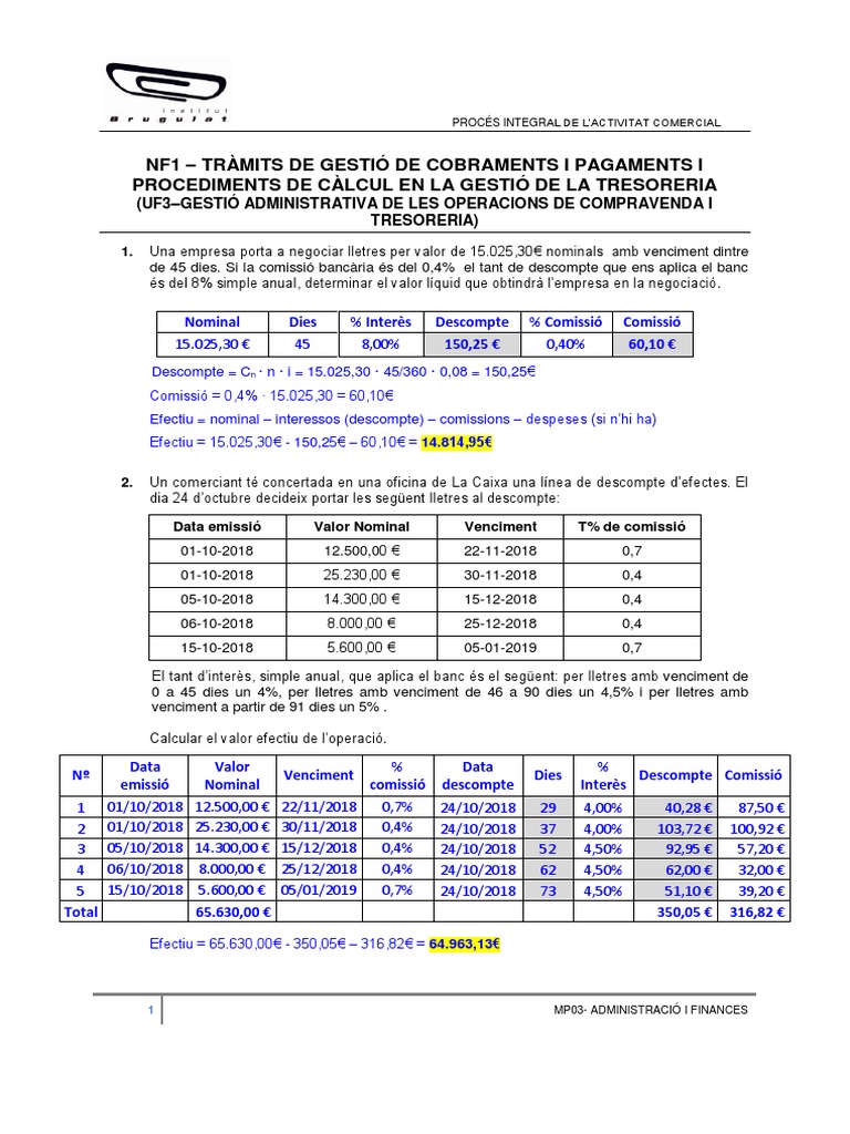 Solució Activitat 2 Interès Simple (UF3-NF1) | PDF