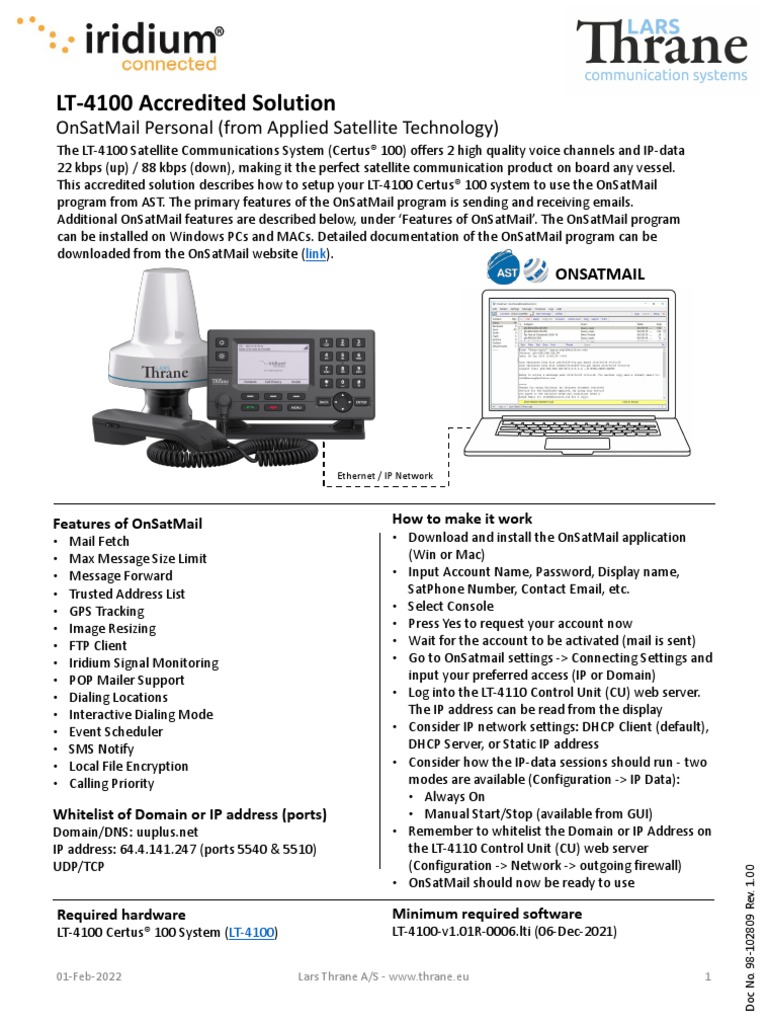 LT 4100 Accredited Solution OnSatMail Rev. 1.00 | Download Free PDF | Port (Computer Networking ...
