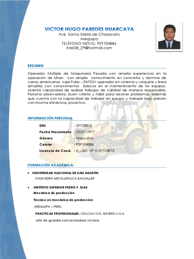 Curriculum Vitae Victor Actual | PDF