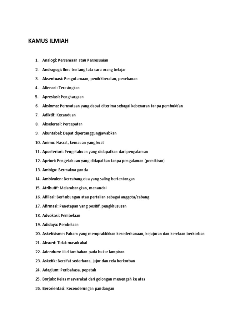 Kamus Istilah Ilmiah Lengkap | PDF