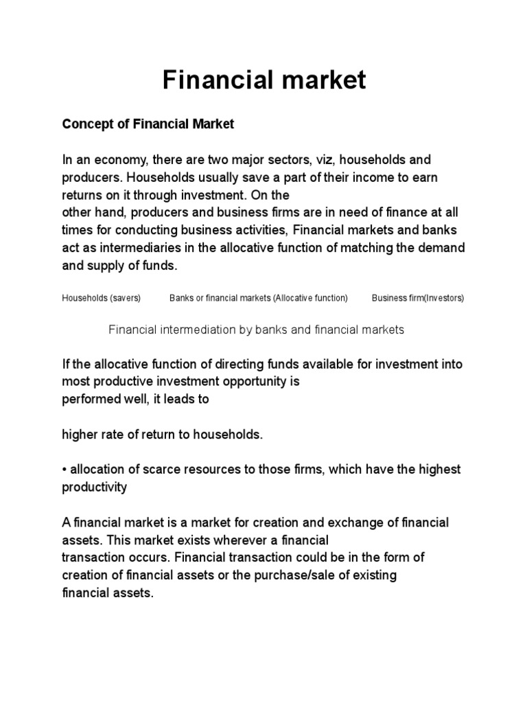 Financial Market | PDF | Financial Markets | Securities (Finance) Financial Market | PDF | Financial Markets | Securities (Finance)