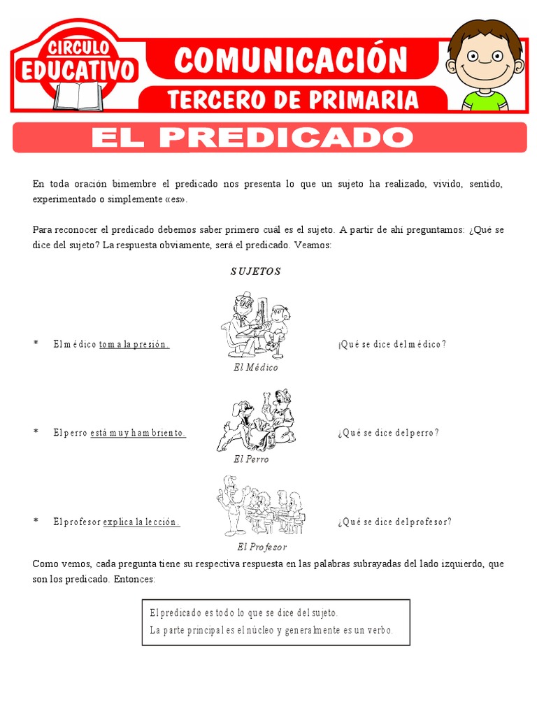 Estructura del Predicado para Primaria | PDF | Predicado (Gramática ...