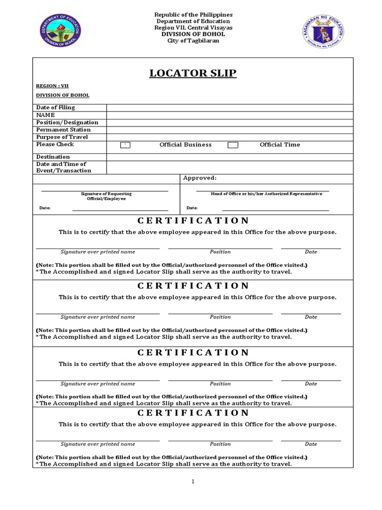 New Locator Slip Docx | PDF | Government