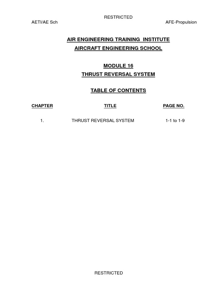 Modu 16 Thrust Reversal System Descargar Gratis Pdf Thrust Engines