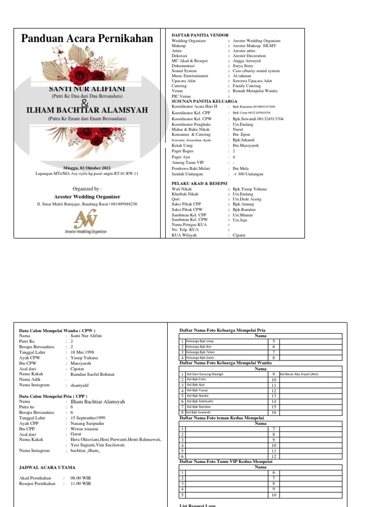 Panduan Acara Pernikahan | PDF