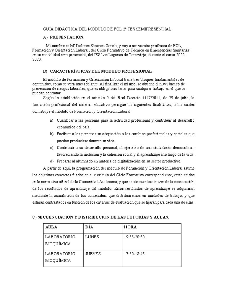 Guía Didáctica Del Módulo de Fol 2º Tes Semipresencial | PDF | Salario ...