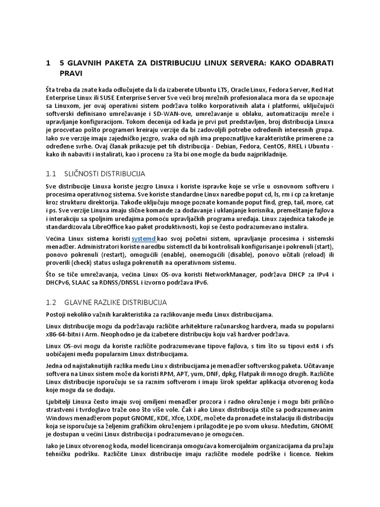 5 Glavnih Paketa Za Distribuciju Linux Servera | PDF