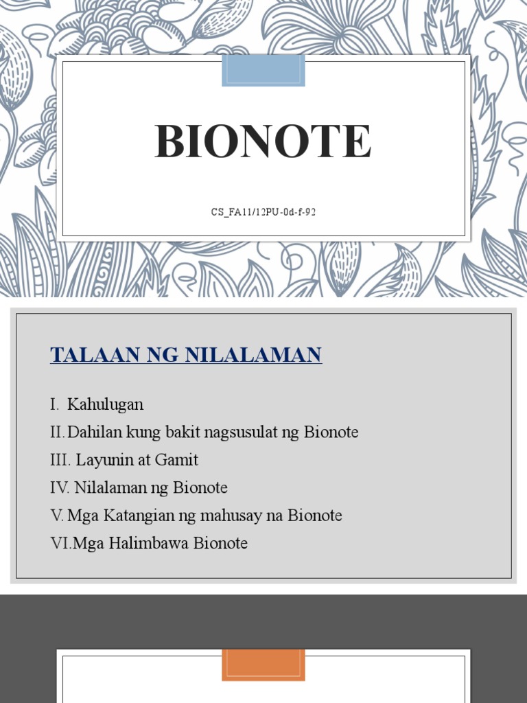 Bio Note | PDF