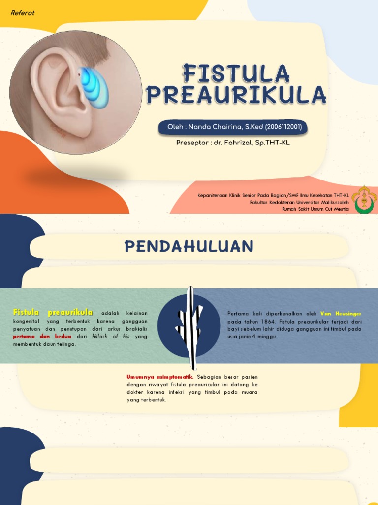 Fistula Preaurikular: Diagnosis dan Penatalaksanaan | PDF