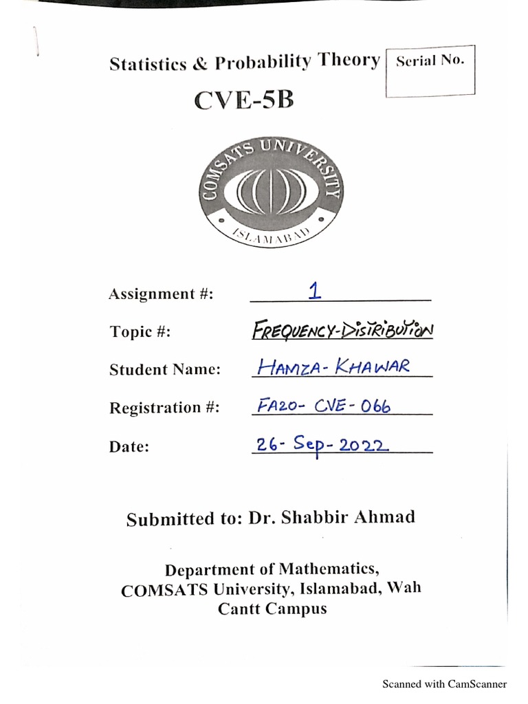 Statistics Assignment #1 | PDF