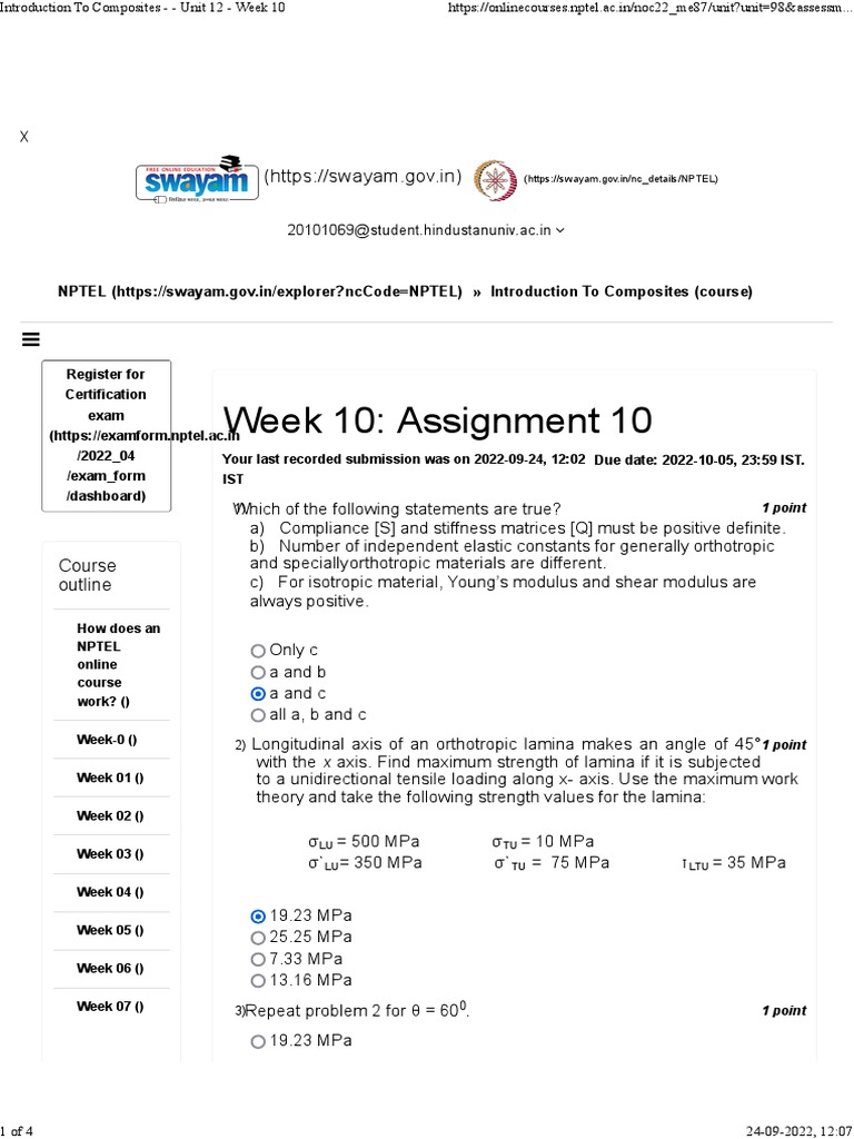 Assessing Understanding of Composite Materials Through an Online Assignment on Orthotropic ...